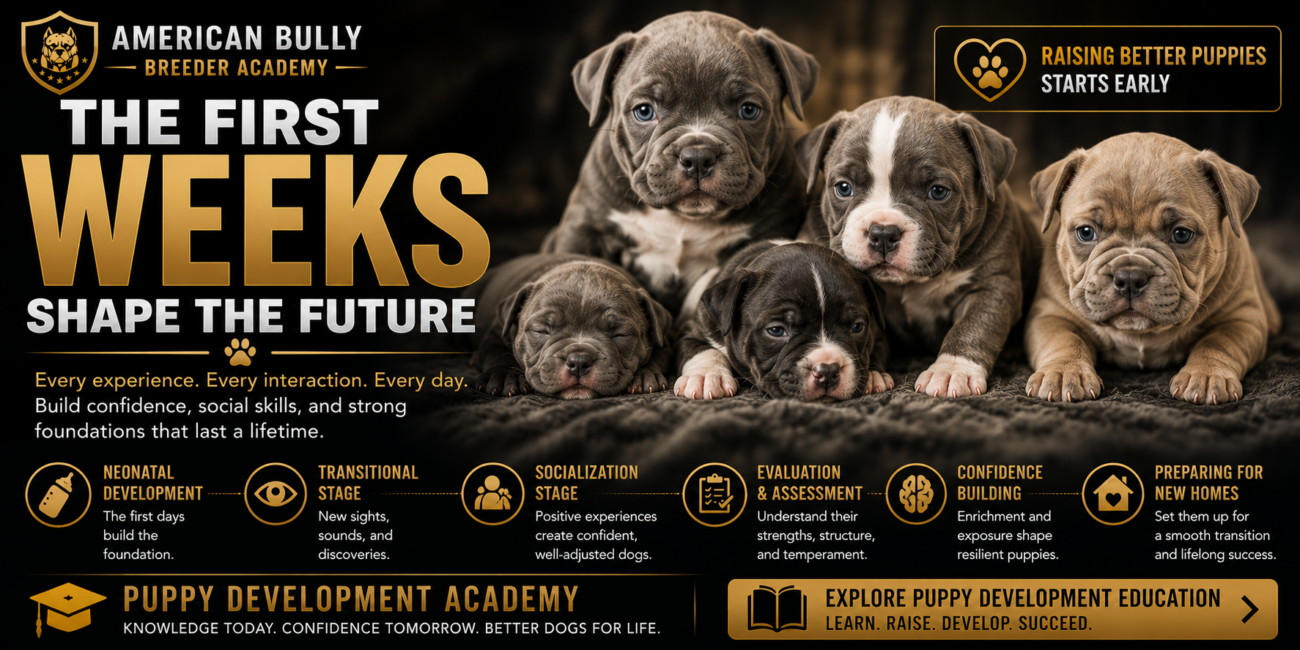 The First Weeks Shape the Future: American Bully Puppy Development Guide